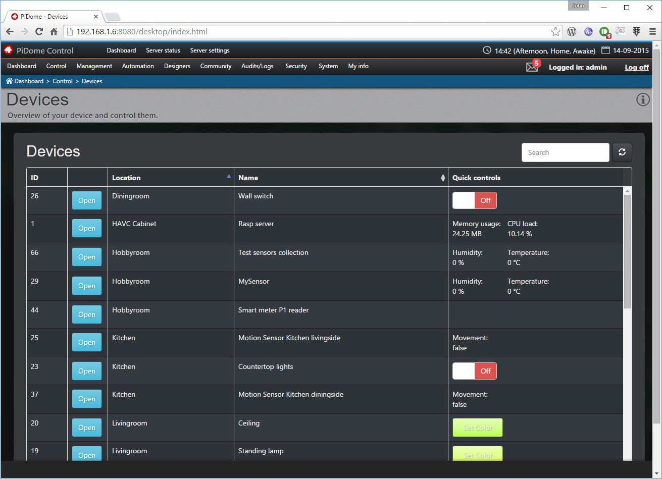 PiDome | MySensors - Create your own Connected Home Experience